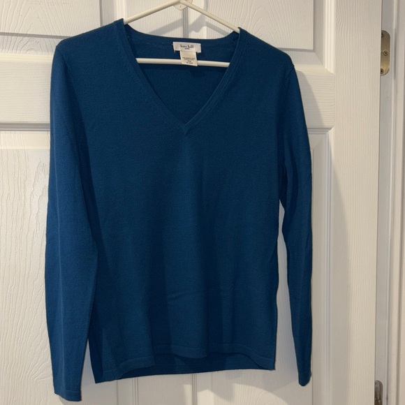 Kate Hill | Sweaters | Kate Hill Petite Blue Merino Wool Top Sz Pm ...